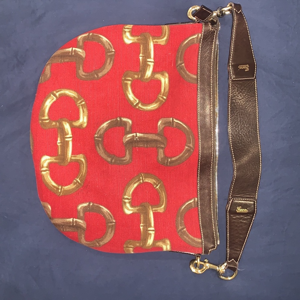 Gucci Red Bamboo Horsebit Hobo Bag - Gem